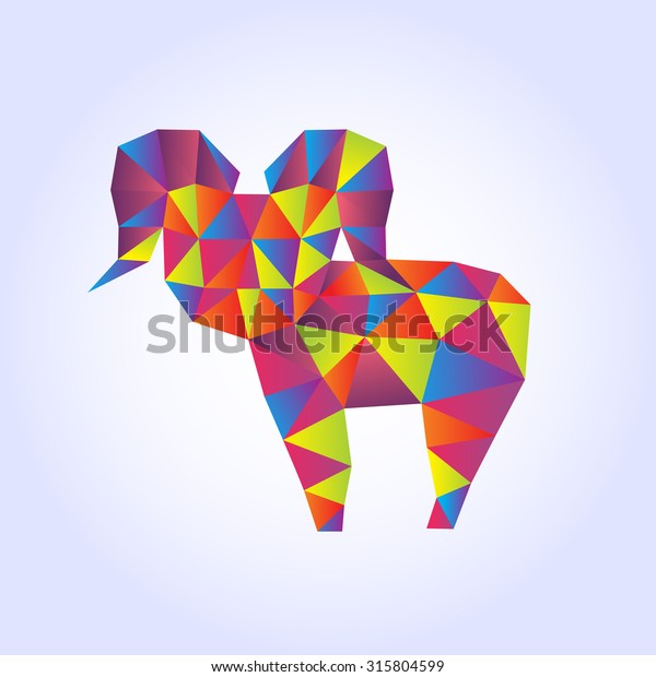 Geometric Polygonal Ox Pattern Design Abstract Stock Illustration ...