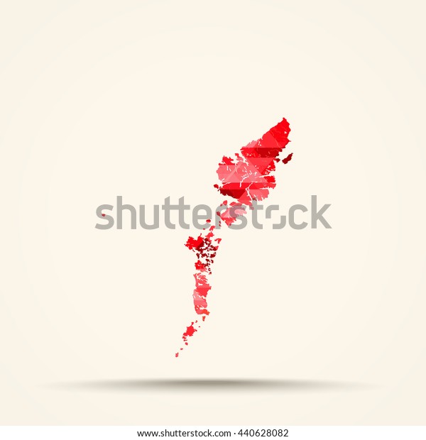 Geometric Red Map Outer Hebrides Flag Stock Illustration 440628082 ...