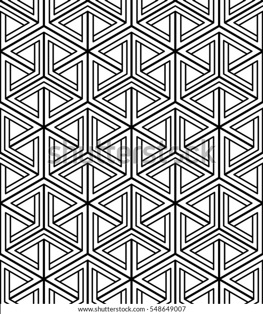 Geometric Seamless Pattern Endless Black White Stock Illustration 548649007