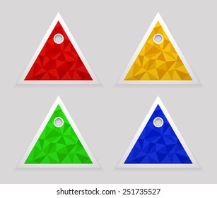 Geometric Shape Triangles Set Triangle Labels: vector de stock (libre ...