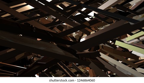 Geometric Shatteredexplosion Gold Rectangles Random Rectangles Stock ...