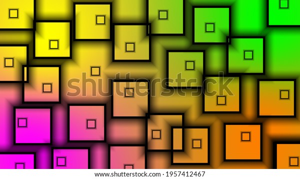 Geometric Squire Shape Background 3d Abstract Stock Illustration ...