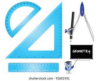 Geometry Set Instruments Isolated On White Stock Illustration 92601931 ...