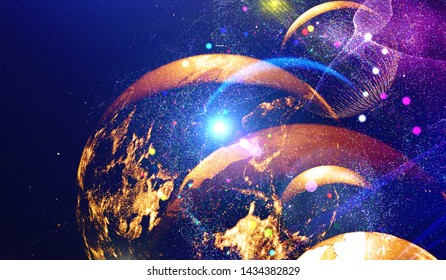 Geometry Virtual Space Artistic Multicolored Abstraction Stock ...