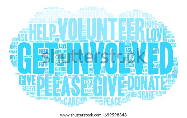 Get Involved Word Cloud On White Stock Illustration 699598348