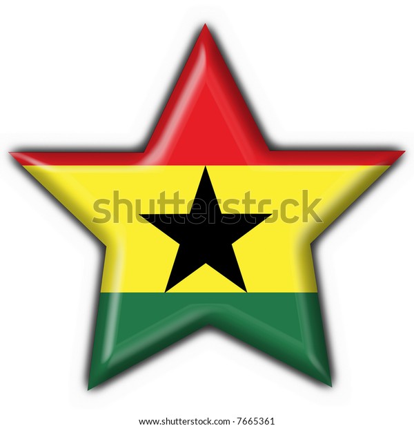 Ghana Button Flag Star Shape Stock Illustration 7665361