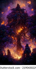 Giant Tree Burning Background Stock Illustration 2190430229 | Shutterstock