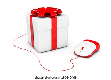 Gift Box Connected Computer Mouse On Stock Illustration 198445469