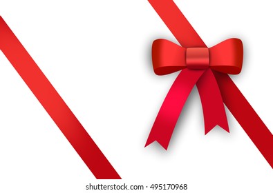 Gift Red Ribbon Red Loop Bow Stock Illustration 495170968 | Shutterstock