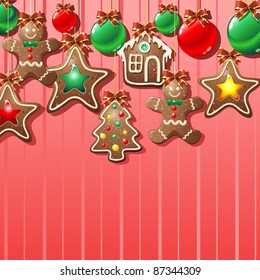 Gingerbread Man Cookie Background Stock Illustration 87344309 ...