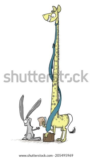 Giraffe Tie Rabbit Illustration Stock Illustration 205495969 Shutterstock