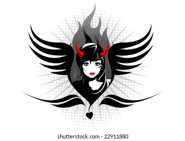 Girl Devil Vector Illustration Stock Vector (Royalty Free) 22939852