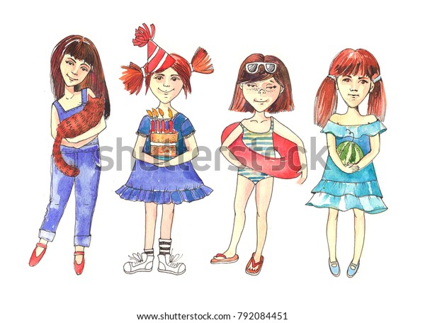 Girls Objects Stock Illustration 792084451 | Shutterstock