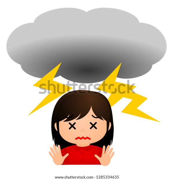 Girls Scared Thunder Stock Illustration 1285334635 | Shutterstock
