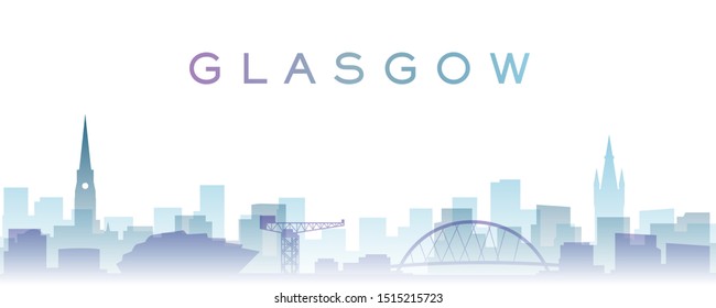 Glasgow Transparent Layers Gradient Landmarks Skyline Stock ...