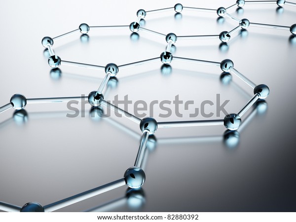 Glass Molecular Structure On Plane Stock Illustration 82880392 ...