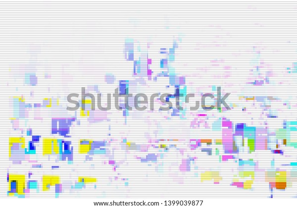 Glitch Digital Screen Pattern White Background Stock Illustration ...