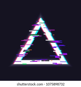 Glitched Triangle Frame Design Distorted Glitch Stock Vector (Royalty ...