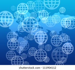 Global Button On World Map Background Stock Illustration 111904112 ...