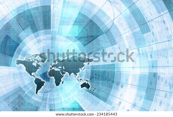 Global Integration Network World Map Art Stock Illustration 234185443