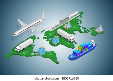 Global Logistics Concept 3d Rendering Stock Illustration 1805916580 ...