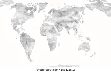 Global Map Clouds Isolated On White Stock Illustration 153421892 ...