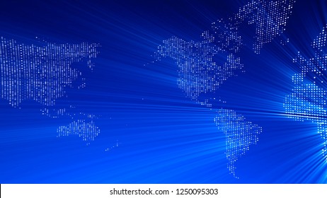 Global Technology World Map Flat Earth Stock Illustration 1250095303 ...
