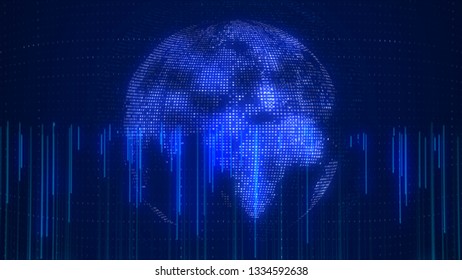 Global Technology World Map Globe Worldmap Stock Illustration 1334592656