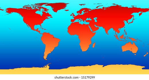 Global Warming World Map Map Backgrounds Stock Illustration 15179299 ...