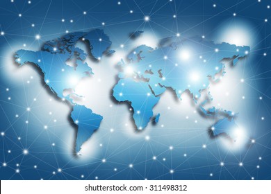 Globalisation Concept Image World Map Connecting 스톡 일러스트 311498312 ...