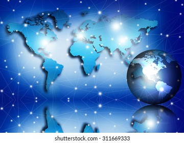 Globalization Concept Image World Map Connecting Stock Illustration ...