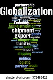 Globalization Word Cloud Concept On Black Stock Illustration 372492421 ...