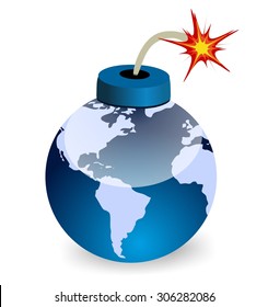Earth Explosive Bomb Going Off Vector Stock Vector (Royalty Free ...