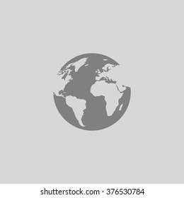 Globe Earth Grey Simple Flat Icon Stock Illustration 376530784 ...