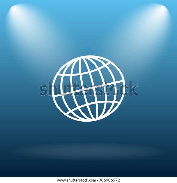 Globe Icon Internet Button On Blue Stock Illustration 386906572 ...