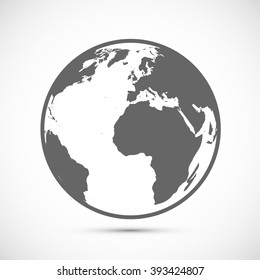 Globe Icon On Gray Stock Illustration 393424807 | Shutterstock