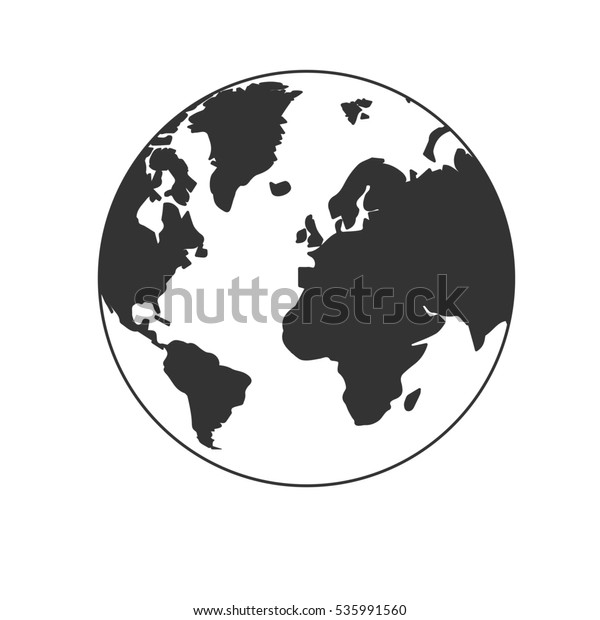 Globe World Icon Flat Grey Symbol Stock Illustration 535991560