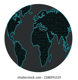 Globe World Map Bit 1 0 Stock Illustration 2188591519 | Shutterstock