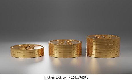 Glod Coin Stack On Shiny Ground Stock Illustration 1881676591 ...