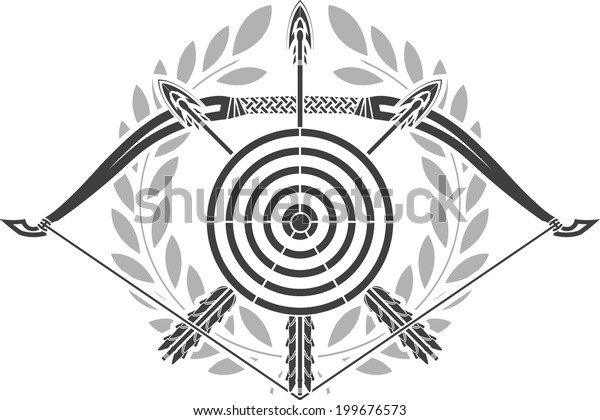 Glory Archery Stencil Raster Version Stock Illustration 199676573 ...
