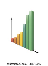 Glossy Colored Increasing Graph Isolated On Stock Vector (Royalty Free ...