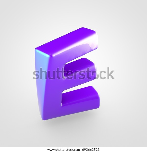 Glossy Metallic Violet Letter E Uppercase Stock Illustration 693663523 ...