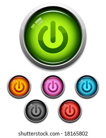 Glossy Power Button Icon Set 6 Stock Illustration 18165802 | Shutterstock
