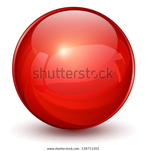 Glossy Sphere 3d Red Stock Illustration 138711203