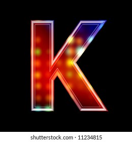 Letter K Neon Lights Outlined Isolated Stock Illustration 721861639 ...