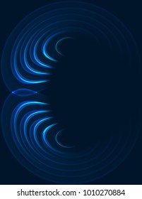 Blue Glowing Radio Waves Wifi Signal Stock Vector (Royalty Free ...