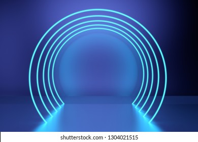 Glowing Arc Frames Neon Lights Abstract Stock Illustration 1304021515 ...