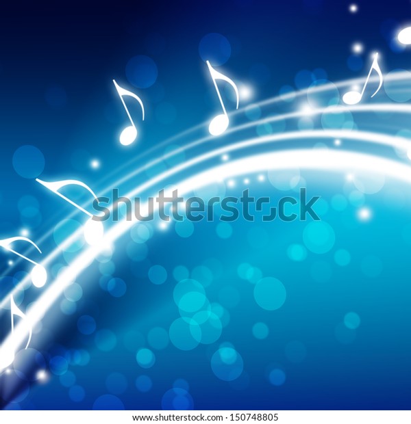 Glowing Background Musical Notes Stock Illustration 150748805