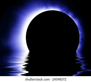 Glowing Blue Eclipse On Dark Background Stock Illustration 24598372 ...