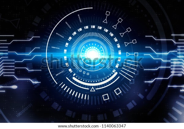 Glowing Digital Business Interface Background Future Stock Illustration ...